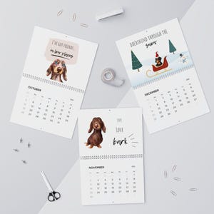 Dachshund Wall Calendar 2025, Dog Lover Gift, Funny Animal Quotes, Cute ...