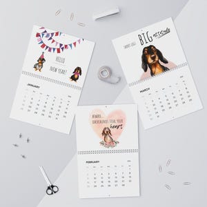 Dachshund Wall Calendar 2025, Dog Lover Gift, Funny Animal Quotes, Cute ...