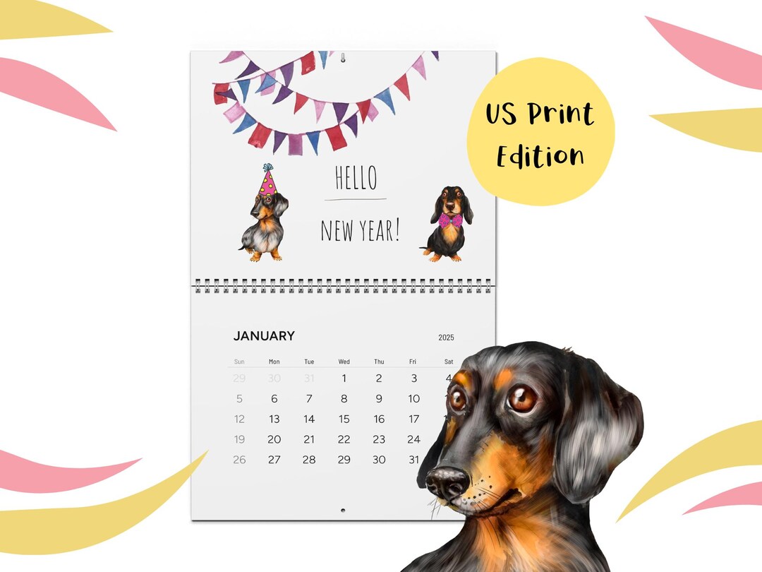 Dachshund Wall Calendar 2025, Dog Lover Gift, Funny Animal Quotes, Cute ...