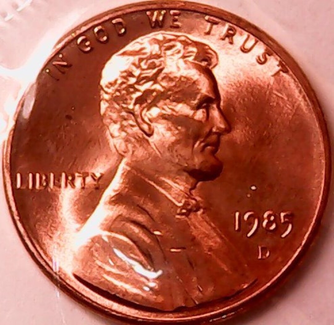 1985D Lincoln Memorial Penny Number G6B in Mint Cello Uncirculated ...