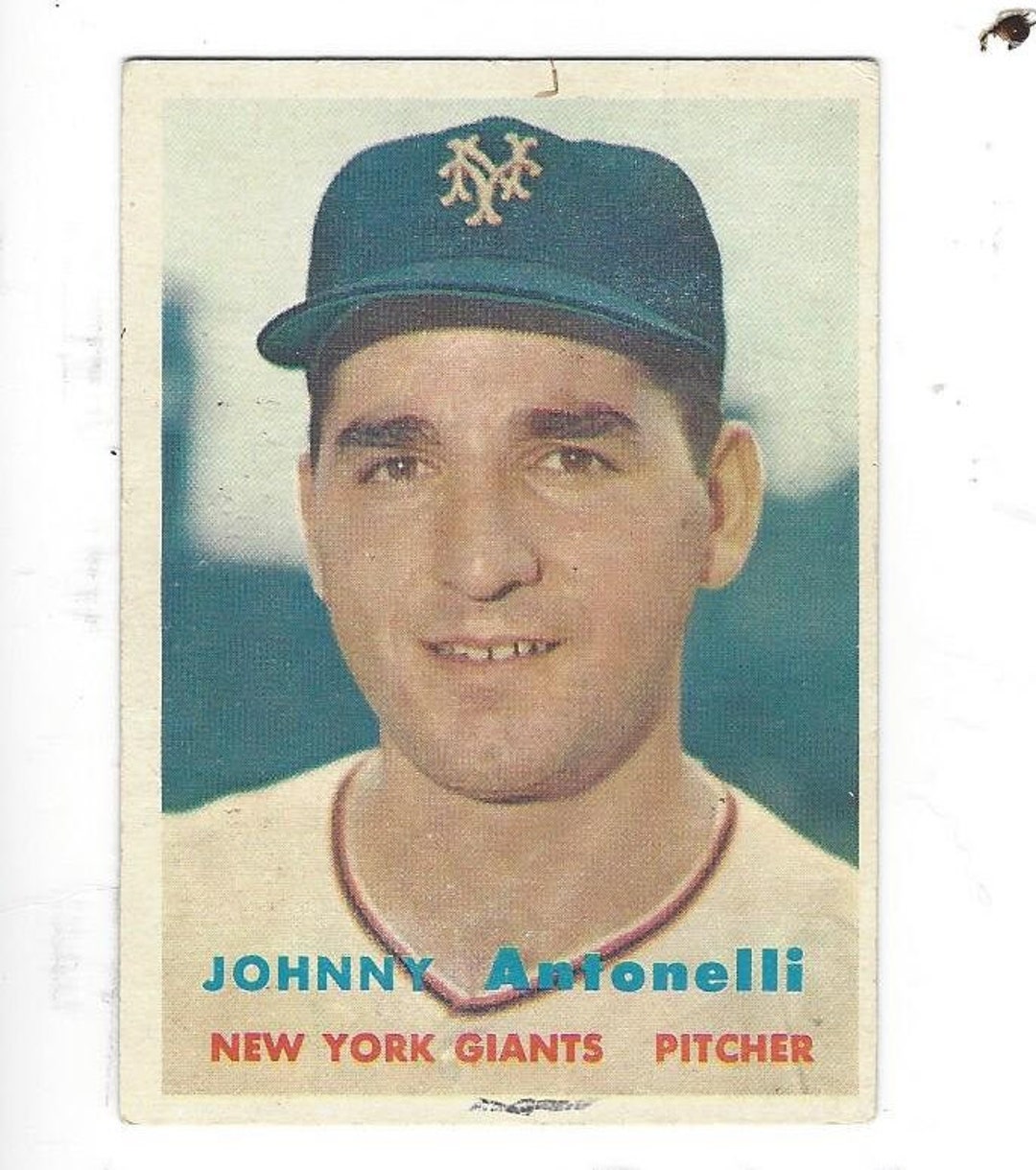 1957 JOHNNY ANTONELLI New York GIANTS Original Vintage 1957 Topps ...