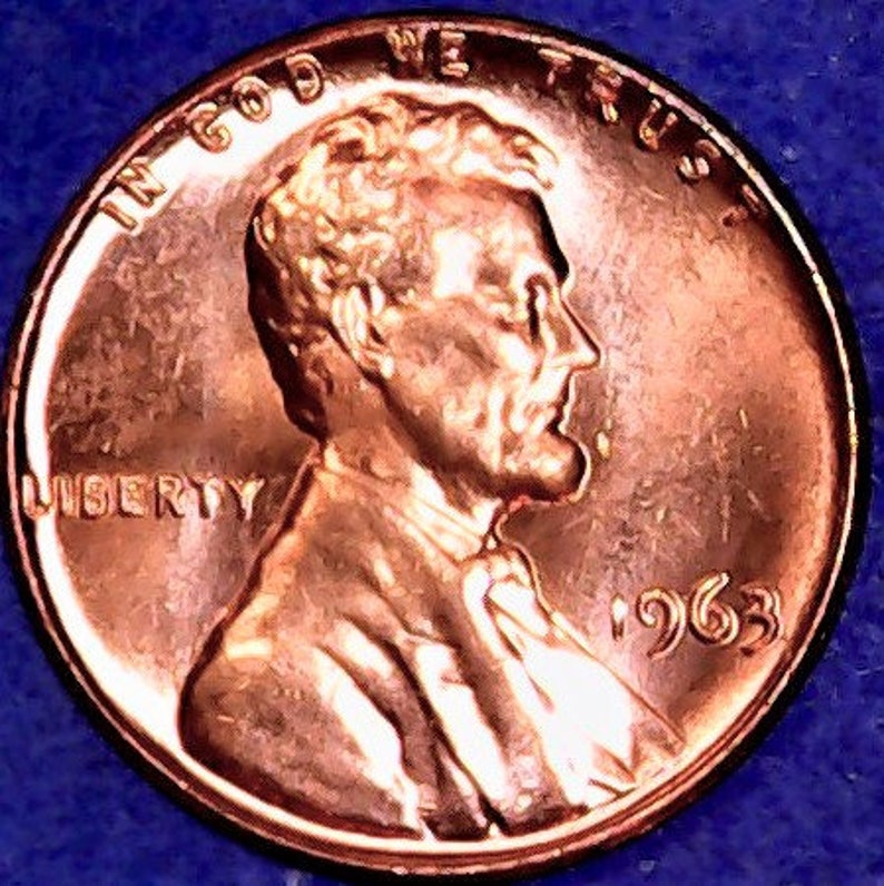 1963 Plain LINCOLN MEMORIAL PENNY Number G7 in uncirculated | Etsy