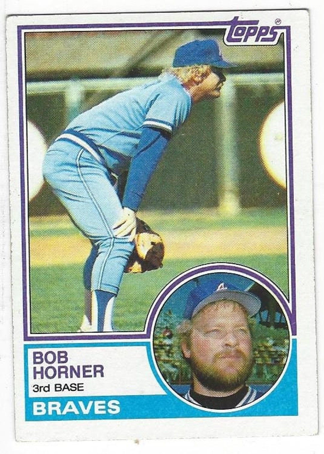 1983 BOB HORNER Atlanta BRAVES Vintage Topps Baseball Card Number 50 ...