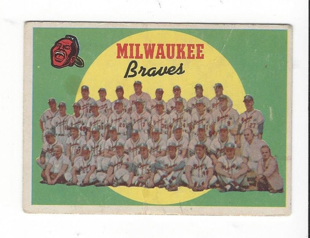 1959 MILWAUKEE BRAVES Team Card and Checklist Vintage Topps Baseball ...