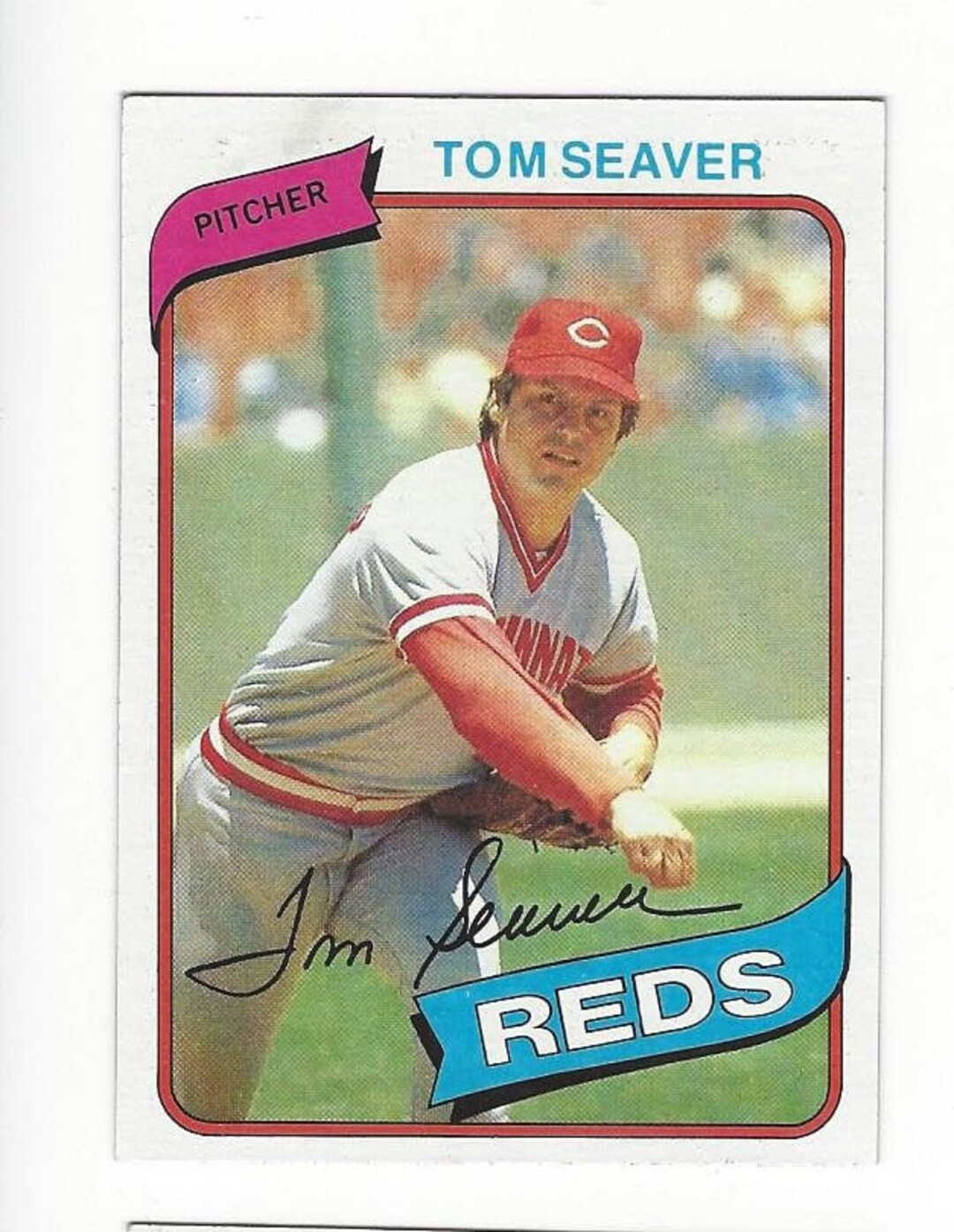 1980 TOM SEAVER Cincinnati REDS Original Topps Vintage Baseball Card ...