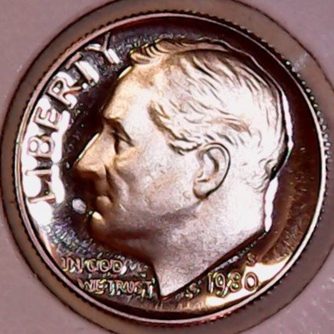 1980S Roosevelt Dime Nicely Frosted PROOF Number G1B in Uncirculated ...