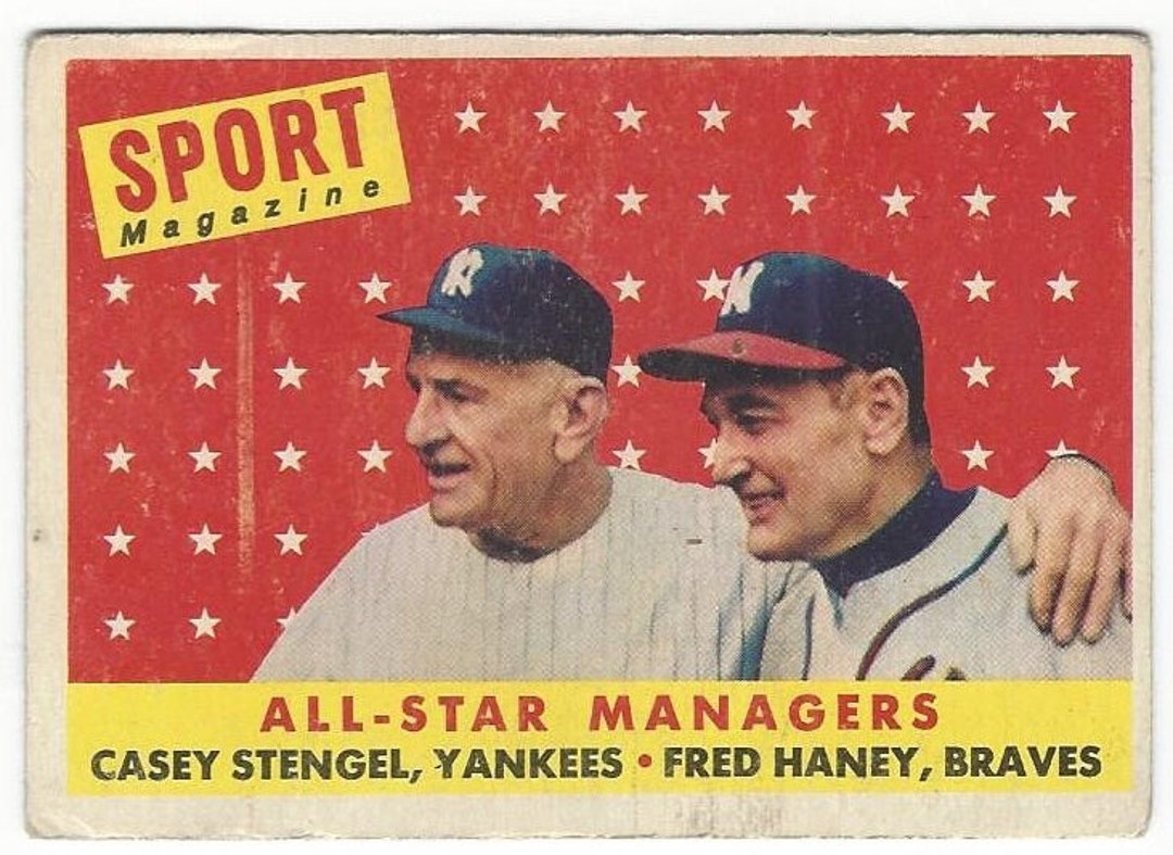 1958 Casey STENGEL N Y Yankees & Fred HANEY Milwaukee Braves Original ...