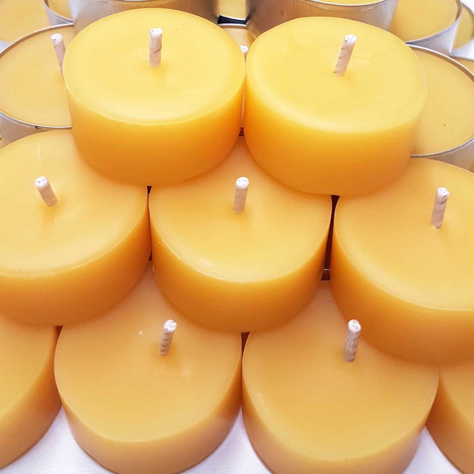 100% Beeswax Tea Light Candles - Natural Candles - Purifying ...
