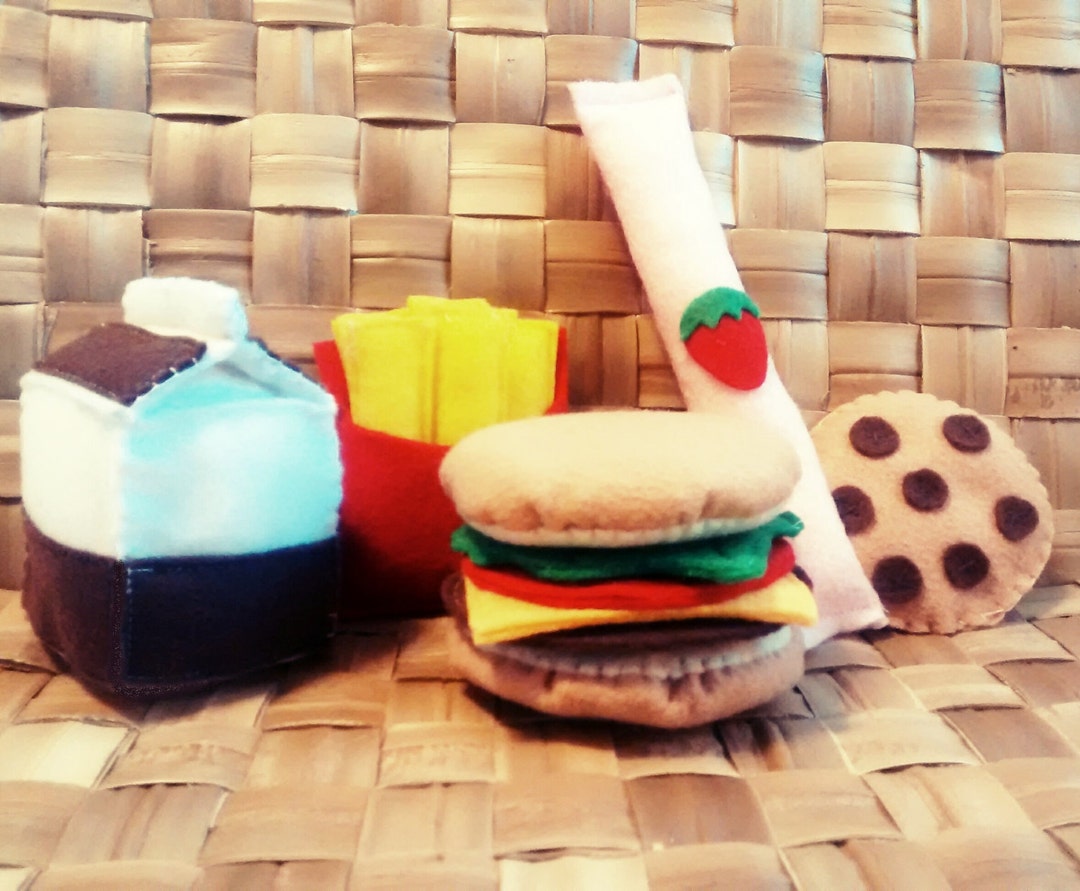 Felt Food PDF Patterns, Hamburger, Tea Party, Chicken Dinner (set of 3 ...