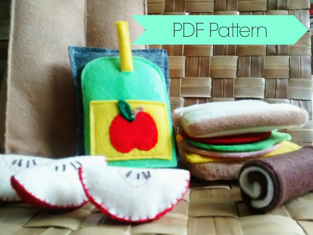 Felt Food Pattern -- PDF Felt Food Lunch Sack Set -- School Lunch - Etsy