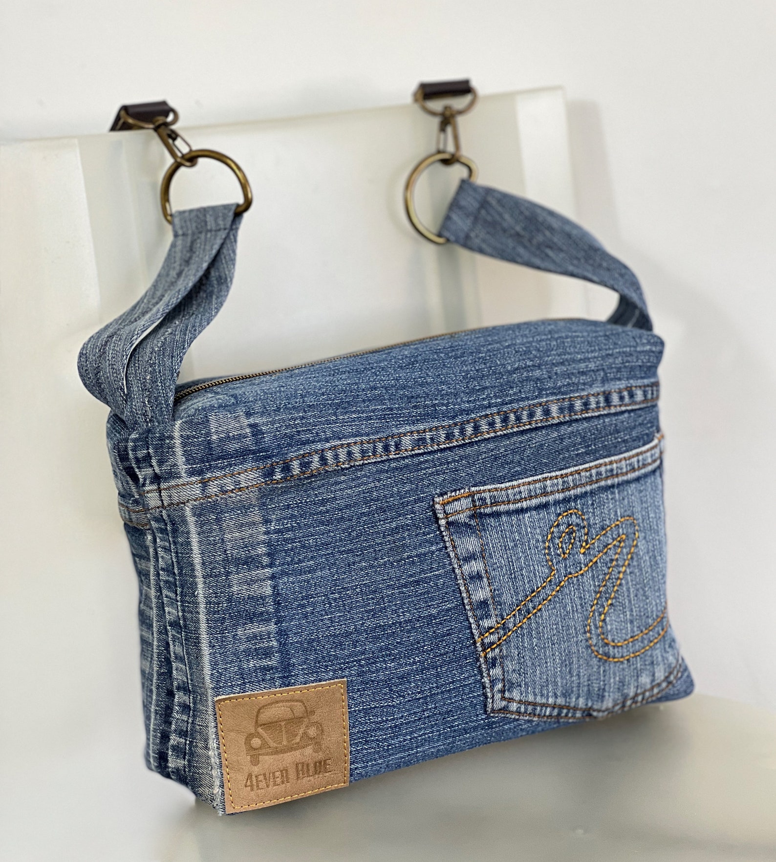 Cross Body Bag, Up-cycled Denim Pouch, Unisex Jeans Purse, Repurposed ...