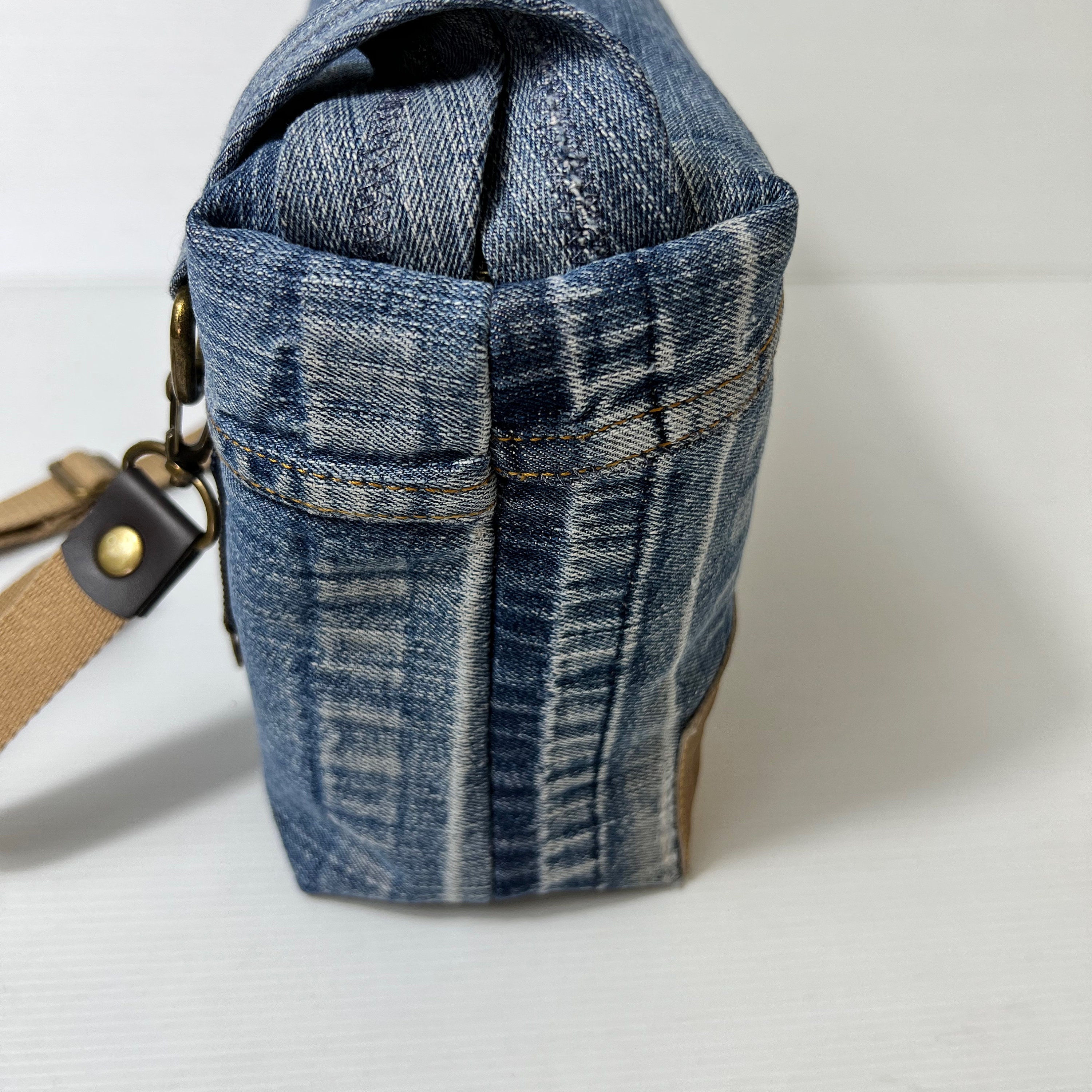 Cross Body Bag, Up-cycled Denim Pouch, Unisex Jeans Purse, Repurposed ...