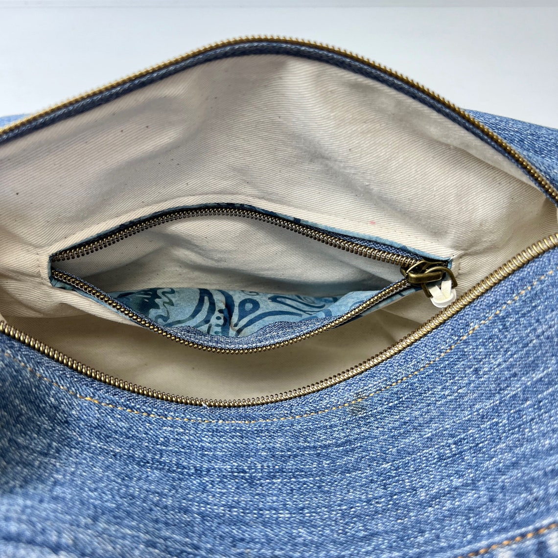 Cross Body Bag, Up-cycled Denim Pouch, Unisex Jeans Purse, Repurposed ...