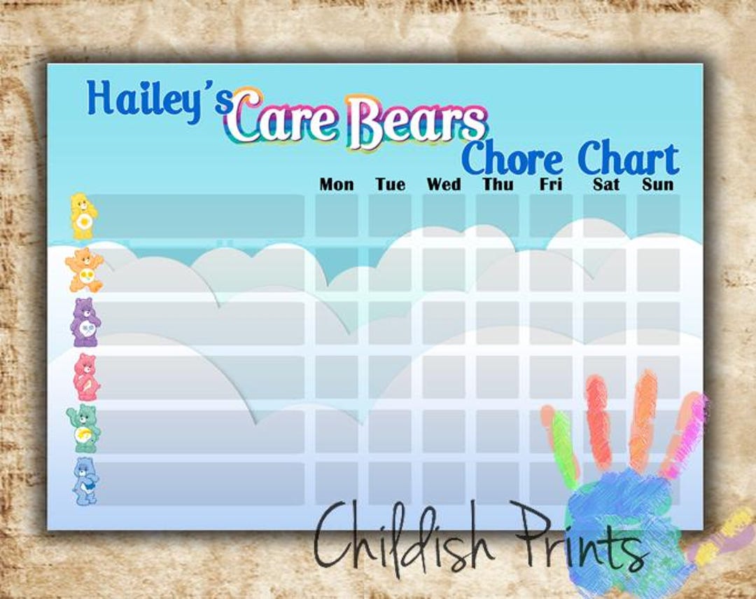Care Bears Themed Chore/task Chart - Funshine Love-a-lot Harmony ...
