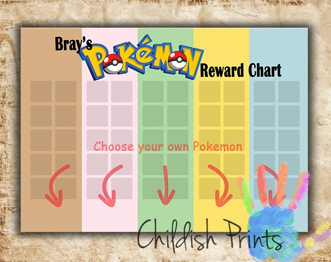 Pokemon Themed Reward Chart Charmander Pikachu Bulbasaur - Etsy Australia