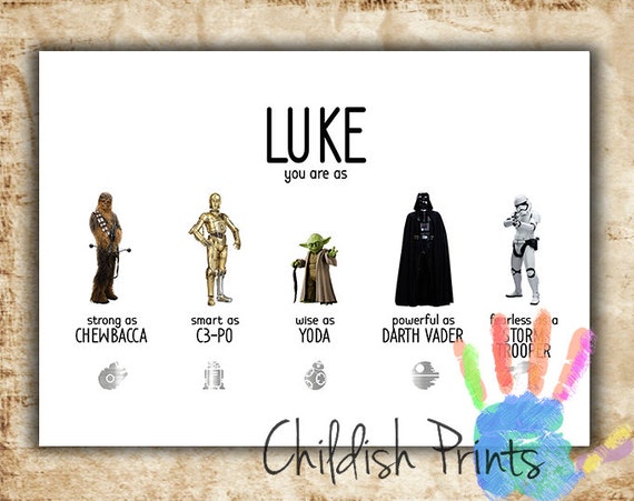 Custom STAR WARS Name Print Personality Art Gift Idea - Etsy