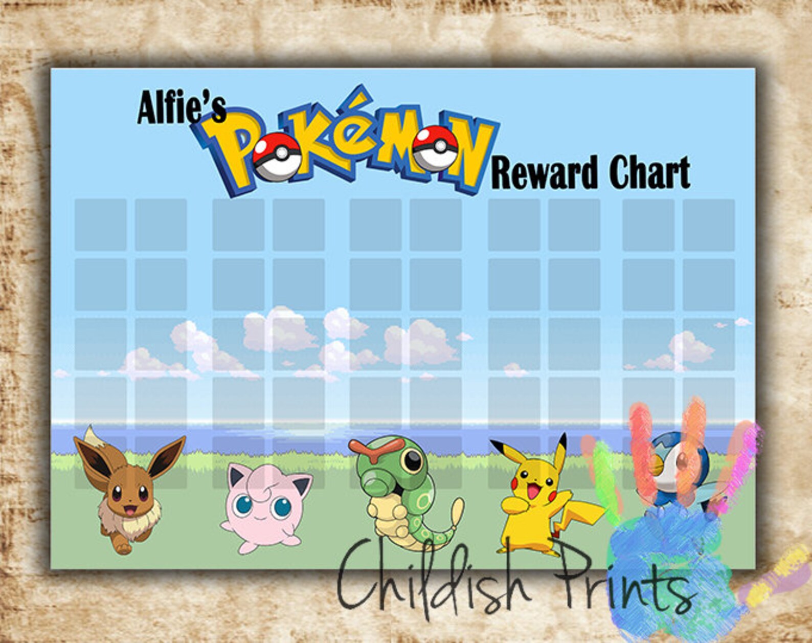 Pokemon Themed Reward Chart Charmander Pikachu Bulbasaur | Etsy