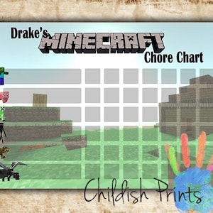 MINECRAFT Themed Chore/task Chart - Steve Zombie Enderman Creeper - Etsy