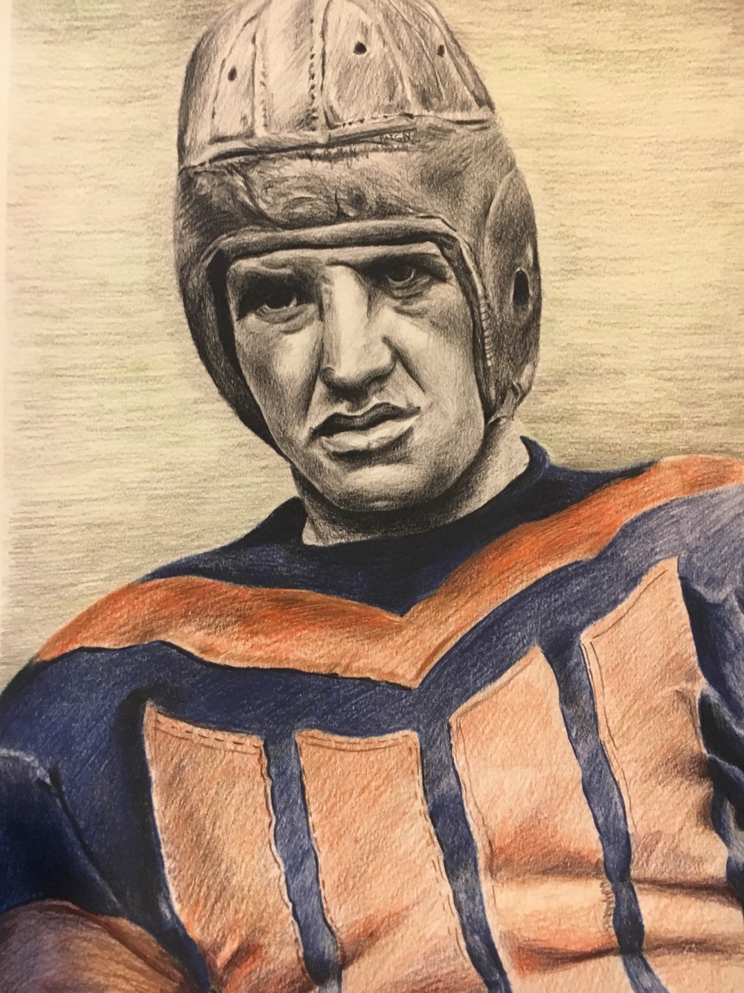 Harold "red" Grange Portrait - Etsy