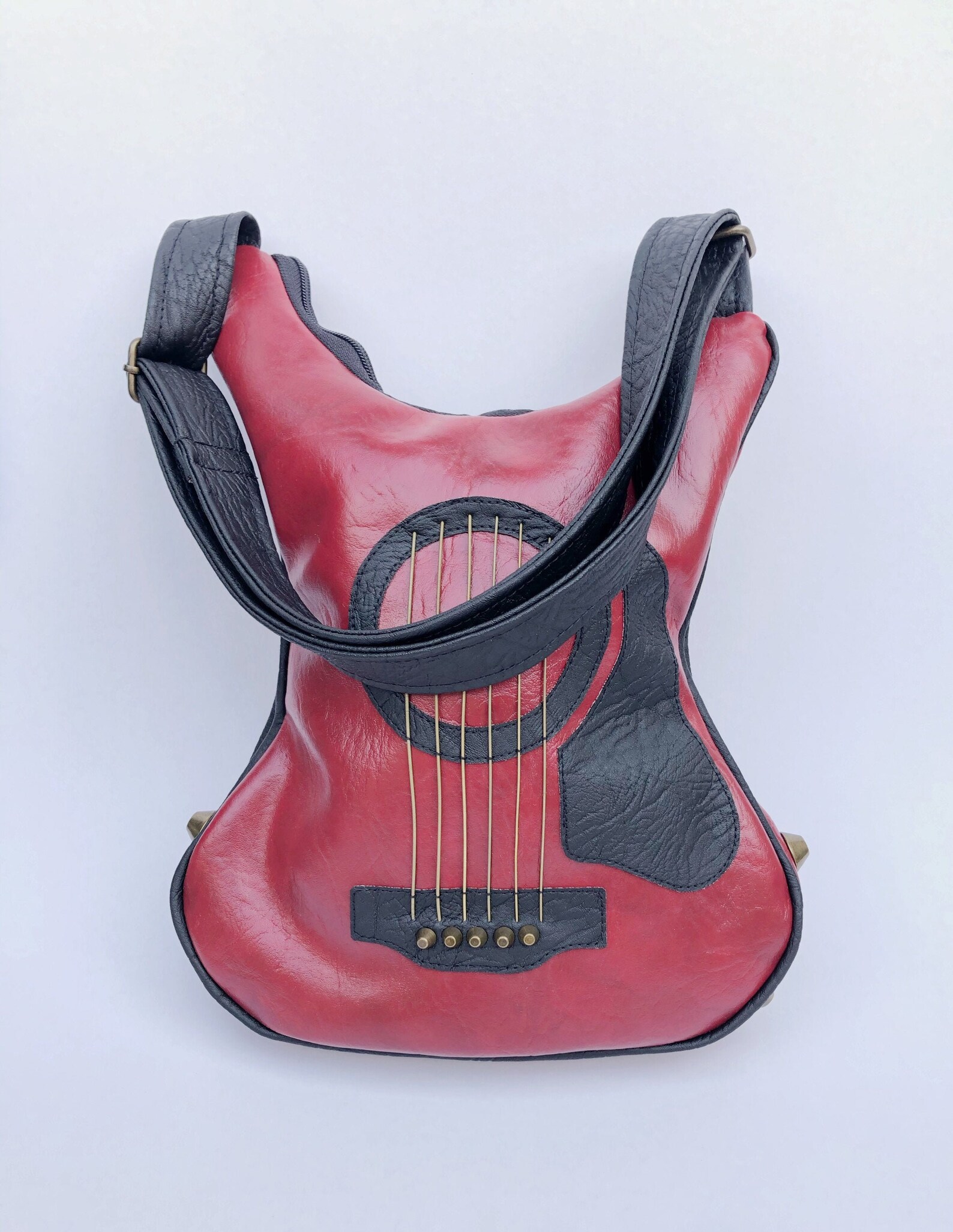 Hobo Leather Bag Hobo Handbags Vegan Work Bag Guitar Shaped - Etsy