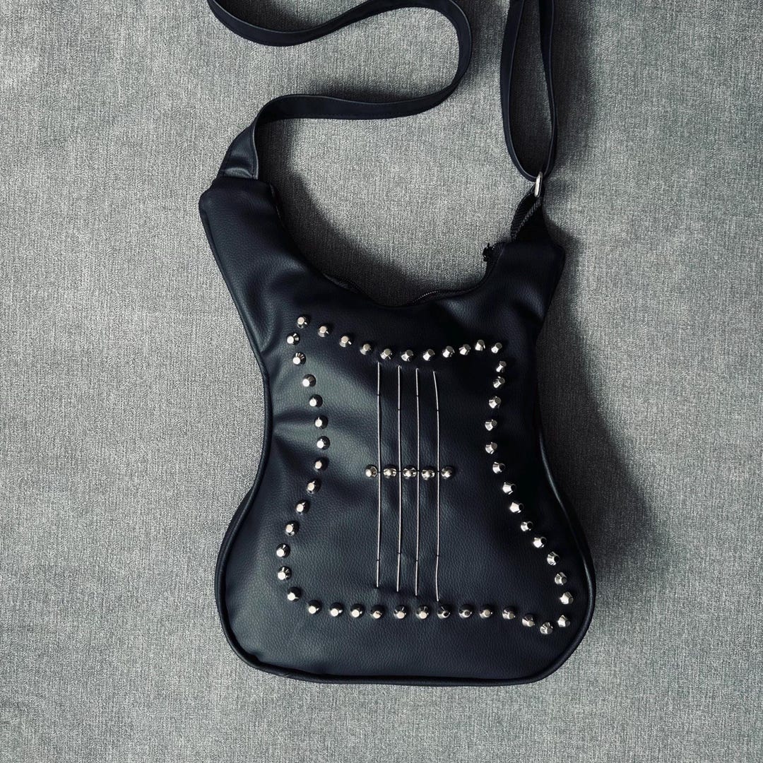 Guitar Purse Bag Crossbody Strap, Rock Fashion Gift, Italian Vegan ...