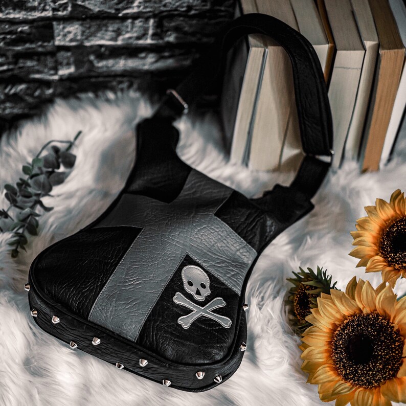 Skull Hobo Bag Gothic Bag Black Shoulder Bag Skull Purse - Etsy