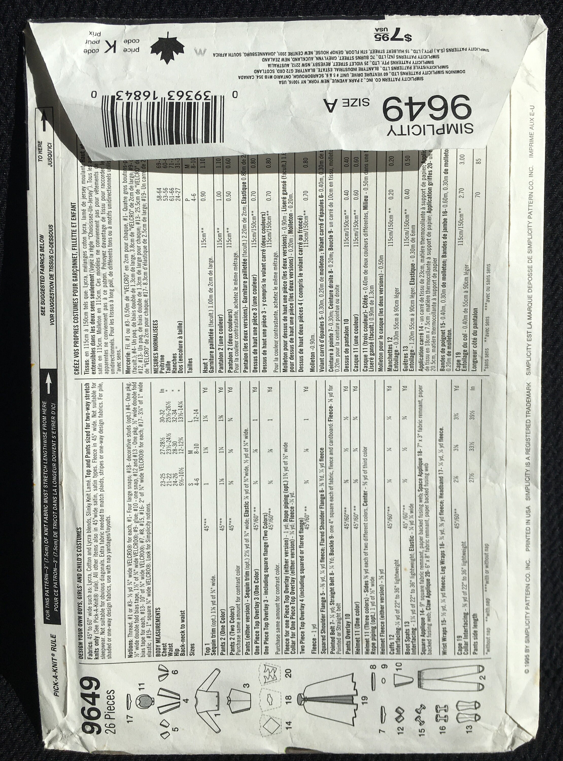 Child's Superhero Costume Andrea Schewe Simplicity 9649 - Etsy Australia