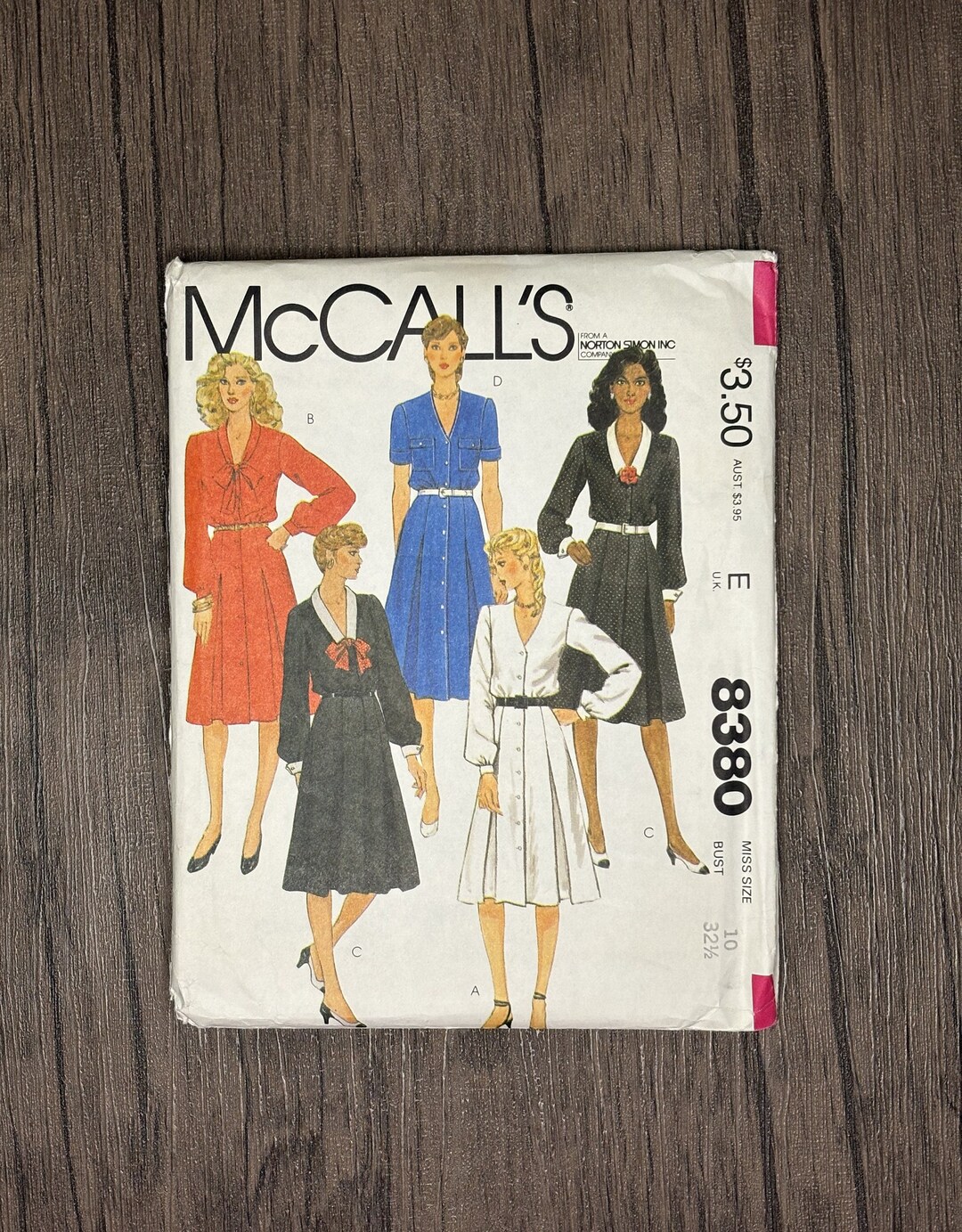 Mccall's 8380, 80's Dress Sewing Pattern, Size 10 Bust 32.5 - Etsy
