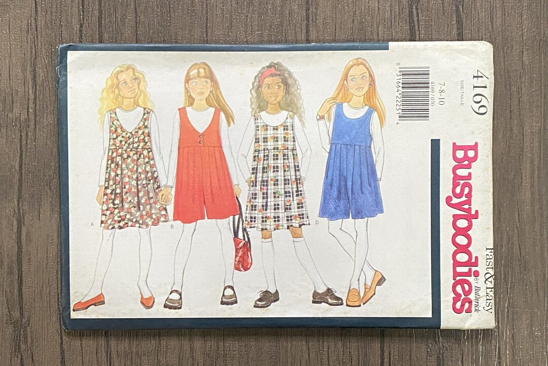 Butterick 4169 Sewing Pattern for Girls Jumpsuit, Jumper & Top, Size 7 ...