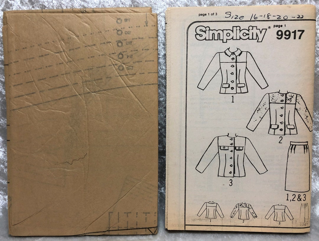 Simplicity 9917 Sewing Pattern, Misses' Skirt Suit With Lined Jacket ...