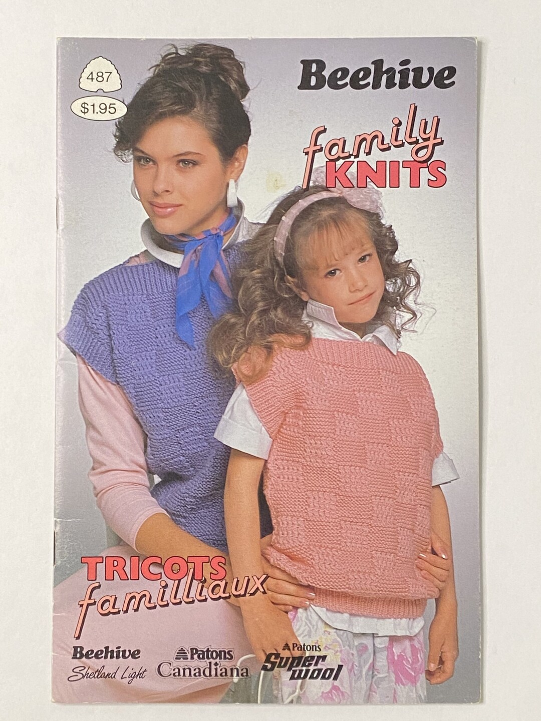 Patons Beehive 487 80's Knitting Pattern Book Family - Etsy