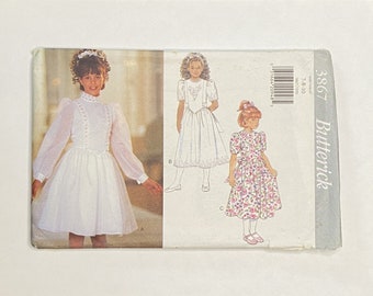 1990s Butterick 4860 UNCUT Vintage Sewing Pattern Girl's Formal Dress ...