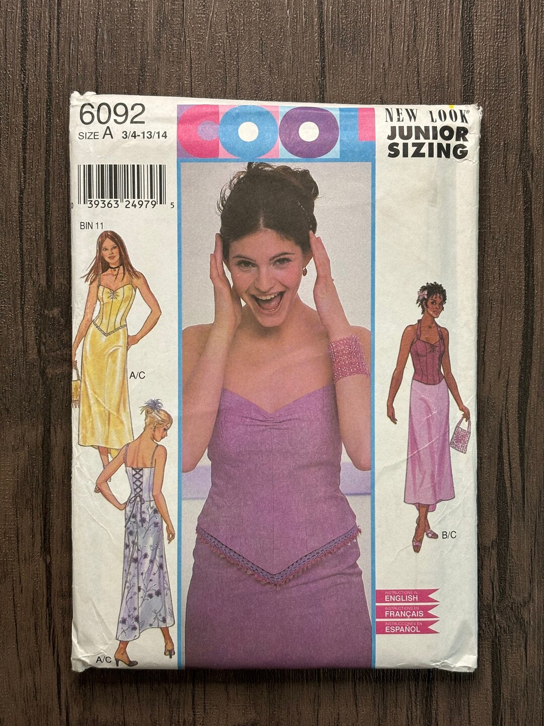 New Look 6092, Vintage Sewing Pattern for Junior Skirt & Top, Size 3/4 ...