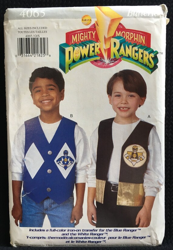 Children's Power Ranger Vest & Iron-on Transfers - Etsy