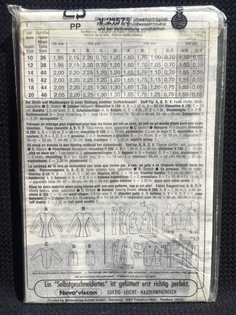Vintage Neue Mode Sewing Pattern Misses' Jacket Skirt & - Etsy