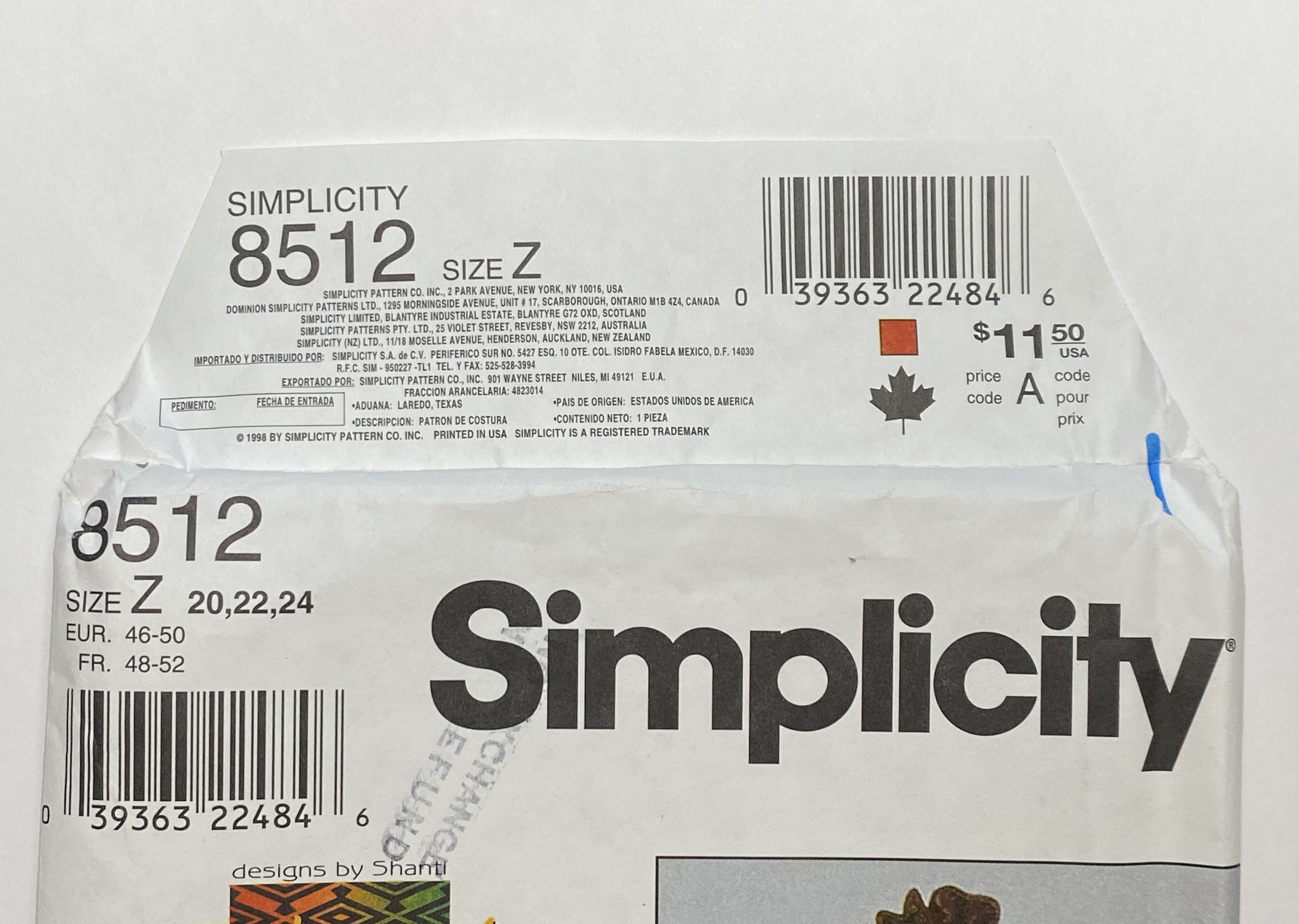 Simplicity 8512, 90's Sewing Pattern for Misses' African Tunic, Pants ...