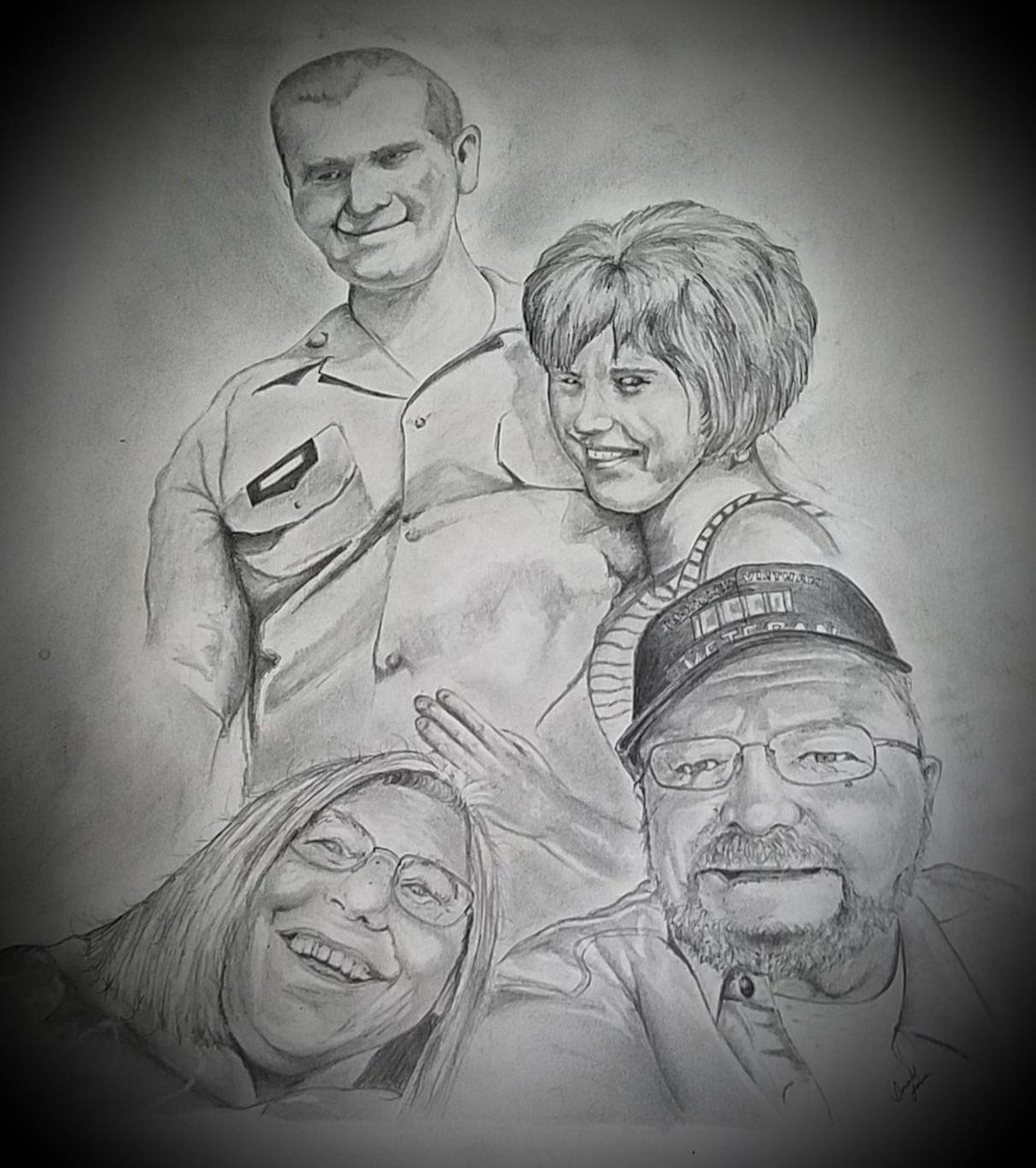 Hand Drawn Custom Portrait Generations Memorial Family - Etsy