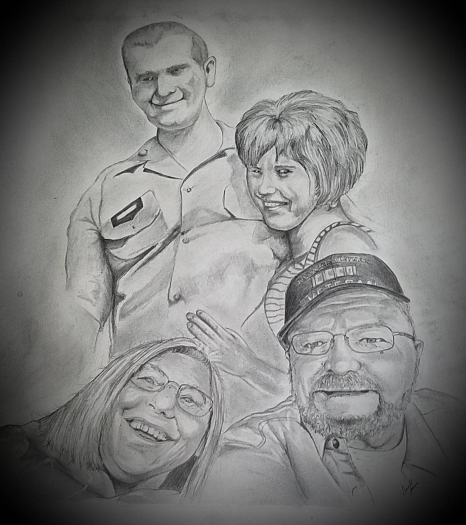 Hand Drawn Custom Portrait Generations Memorial Family - Etsy