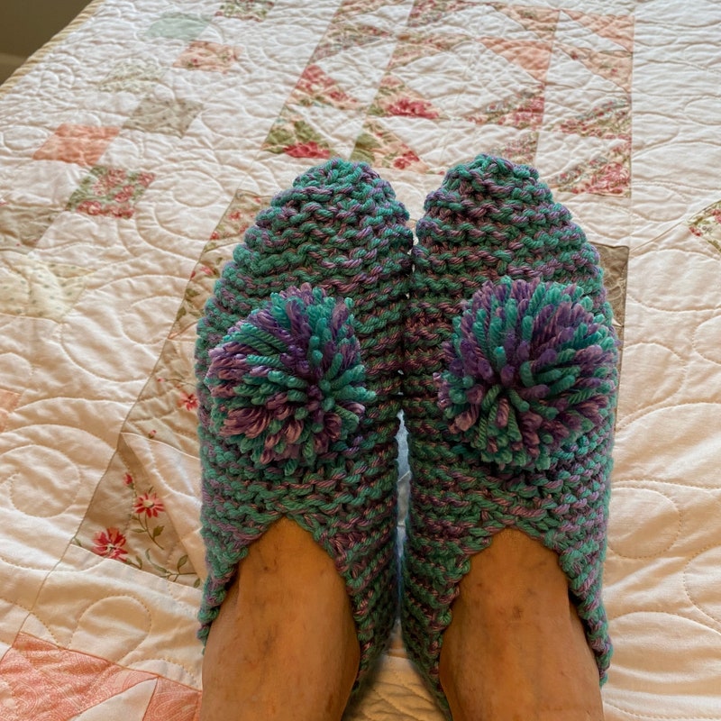 Knitted Slippers - Etsy
