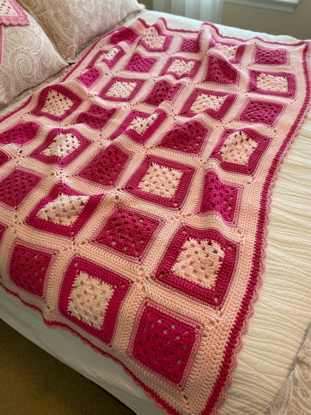 Barbie Pink Afghan - 43"x60" - Etsy