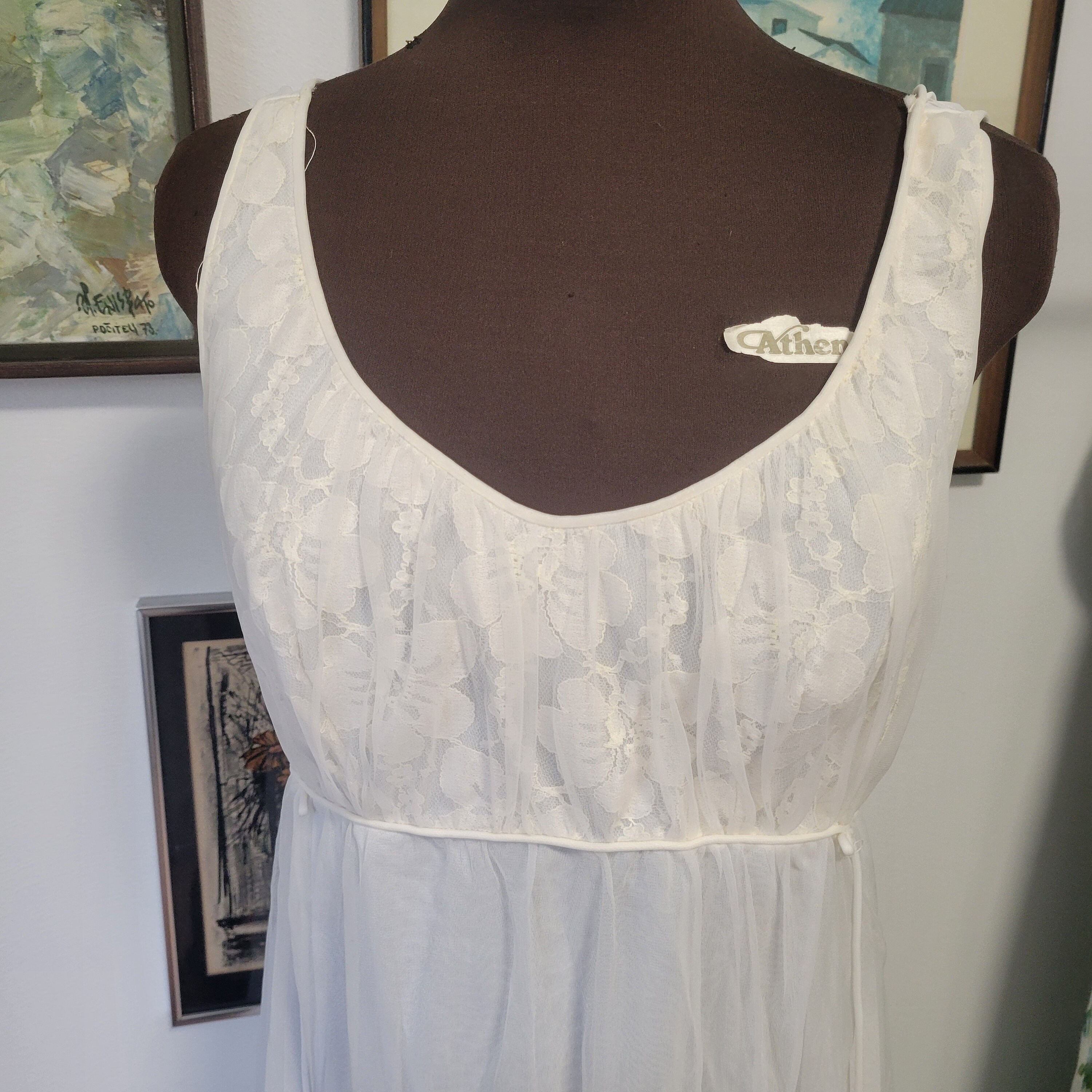 Vintage 70's/80's Negligee 2pc White and Lace - Etsy
