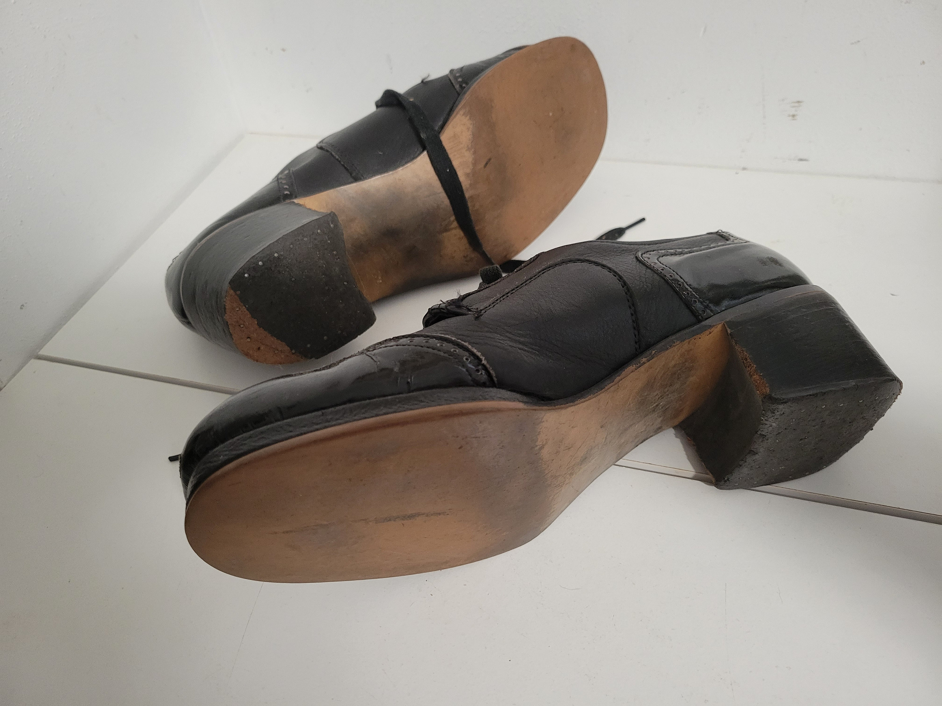 Authentic Men's Leather 1970's Platform Shoes Size 9.5 - Etsy