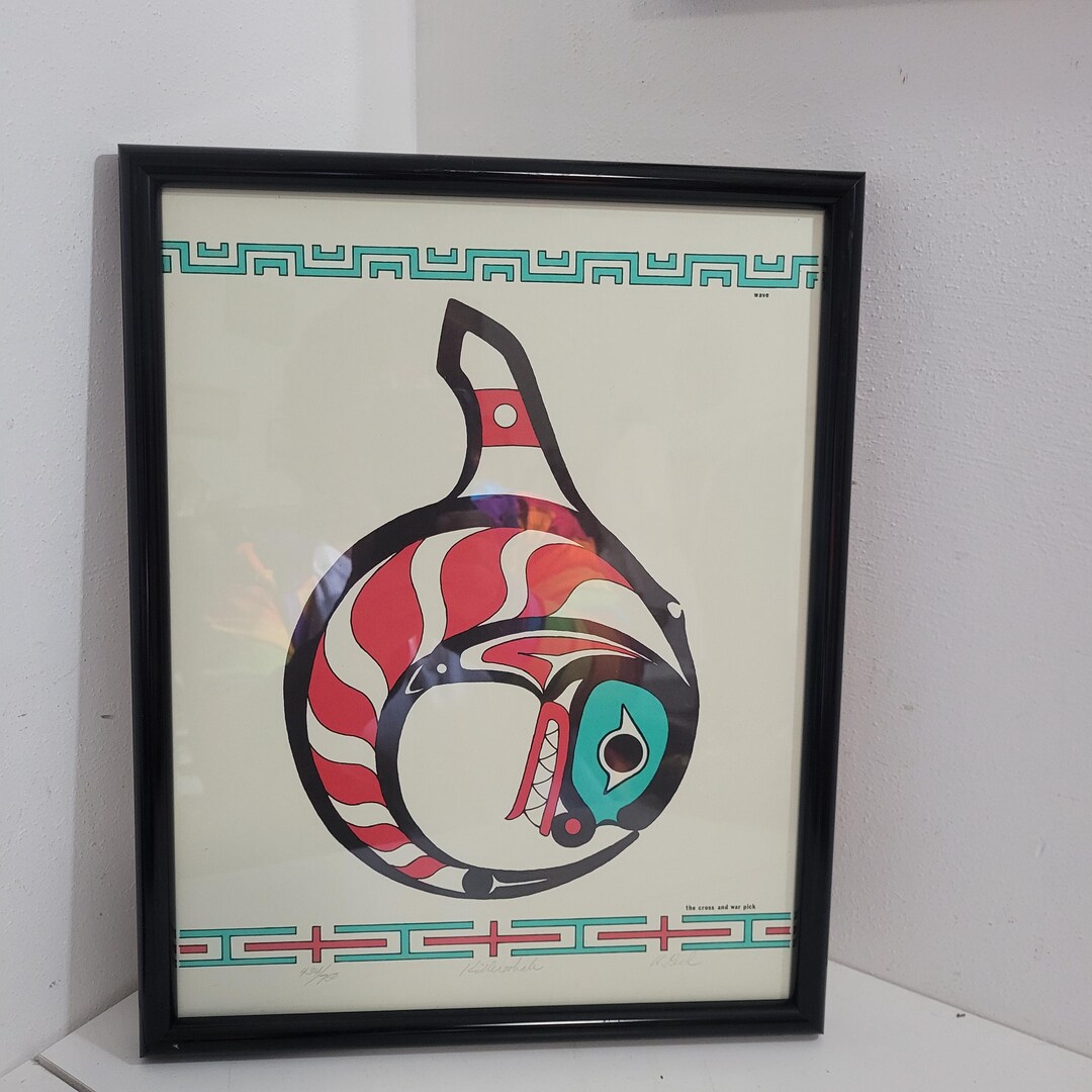 Tlingit Native Alaskan Indian Traditional Image Framed Signed and ...
