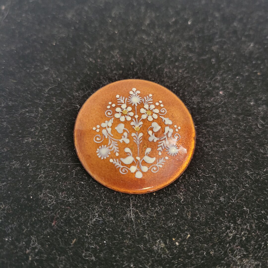 Vintage Edda Nowak/eva Scherer Enamel on Copper Ornate Floral Pin ...