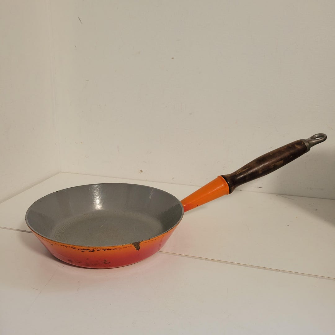 Vintage Le Creuset Made in France Early 70's Frying Pan Wood Handle - Etsy
