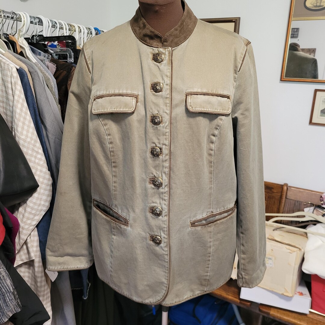 Women's Landhaus German Jacket in Khaki Size Large - Etsy