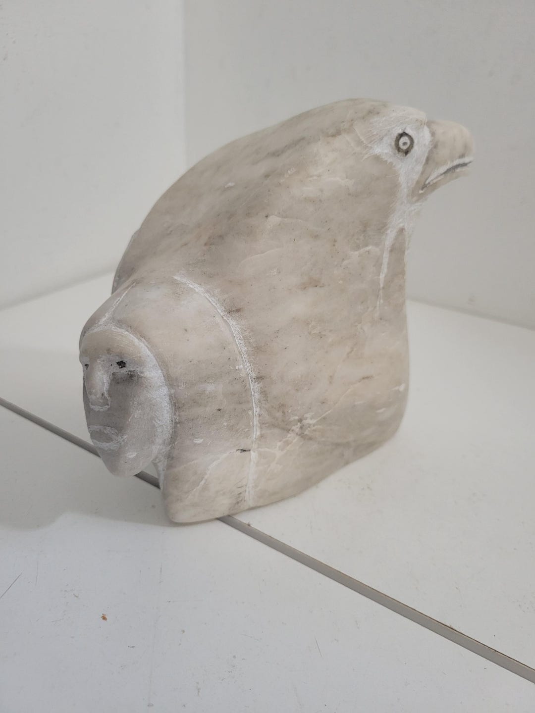 Vintage Native American Double Headed Alabaster Sculpture -signed - Etsy