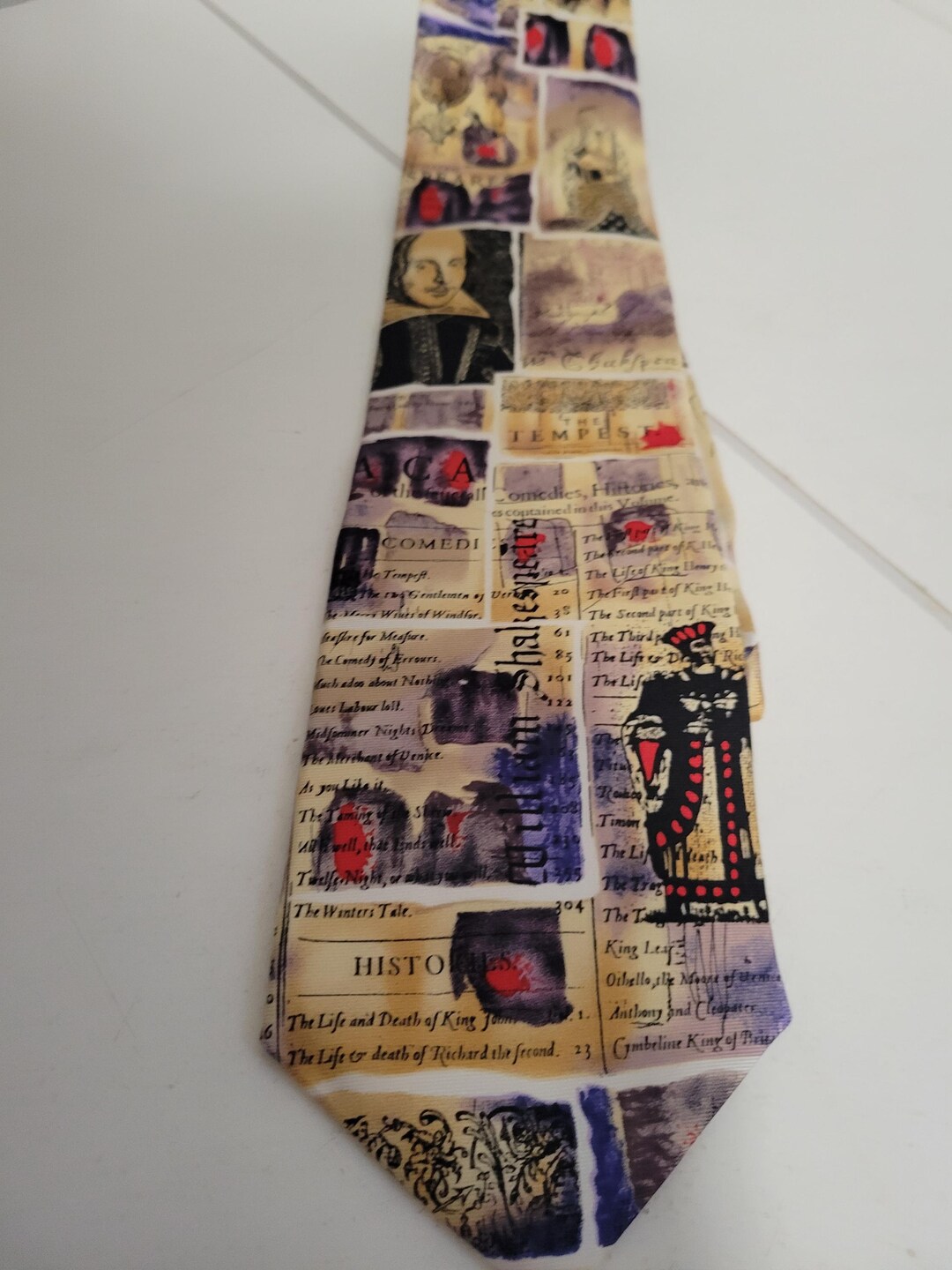 Vintage Alynn Neckwear 100% Silk Shakespeare Tie - Etsy