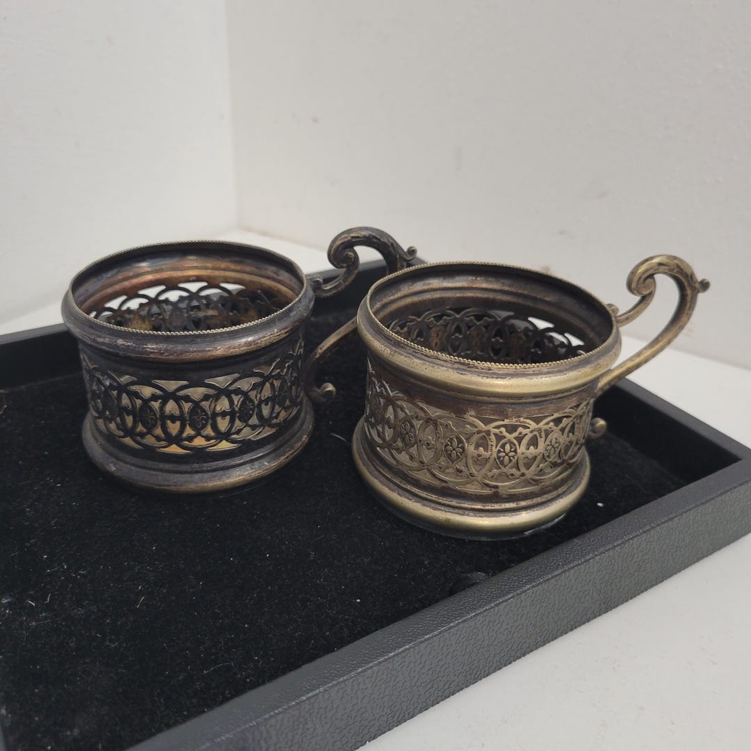 Vintage 1900's Russian Tea Glass Holders Silverplate - Etsy