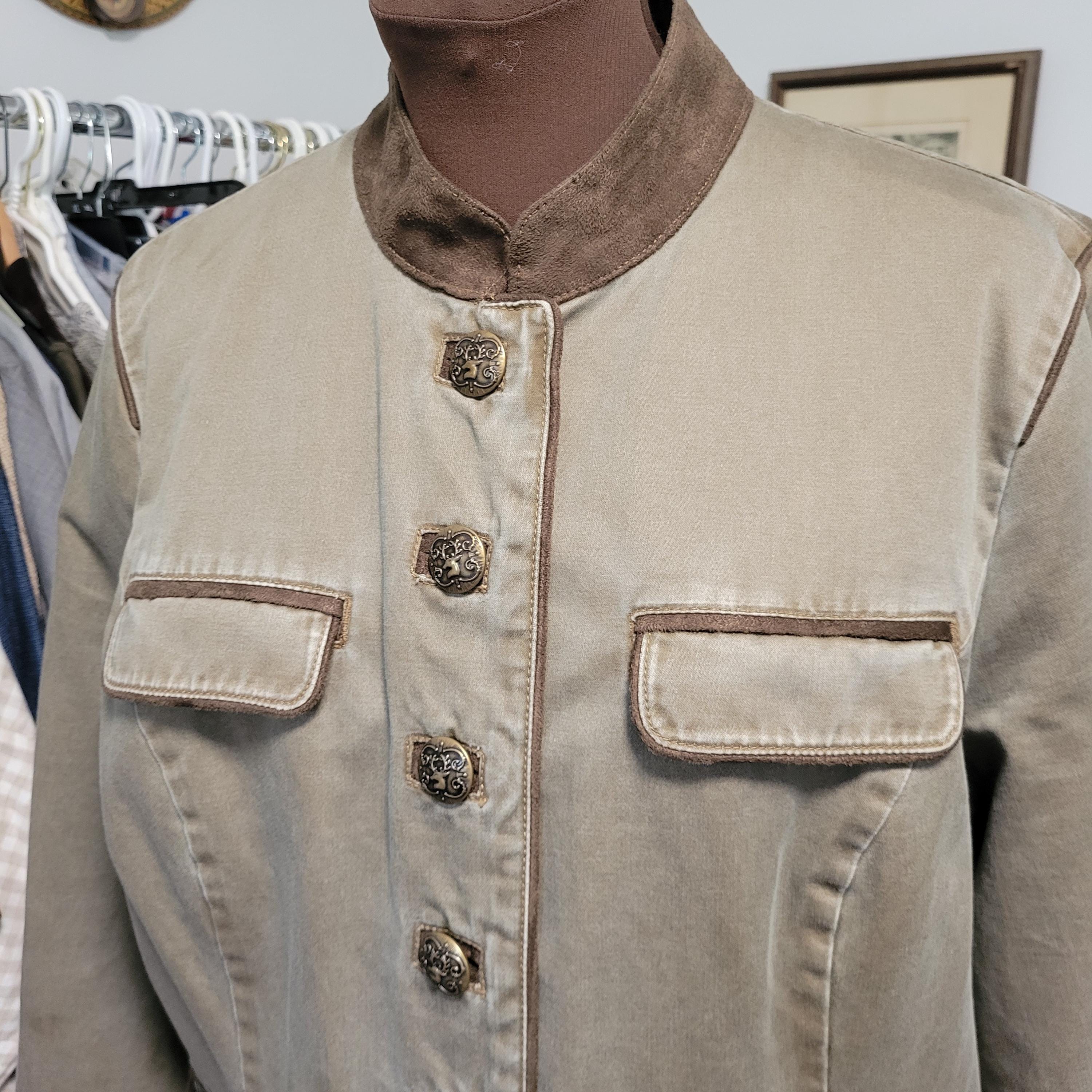 Women's Landhaus German Jacket in Khaki Size Large - Etsy